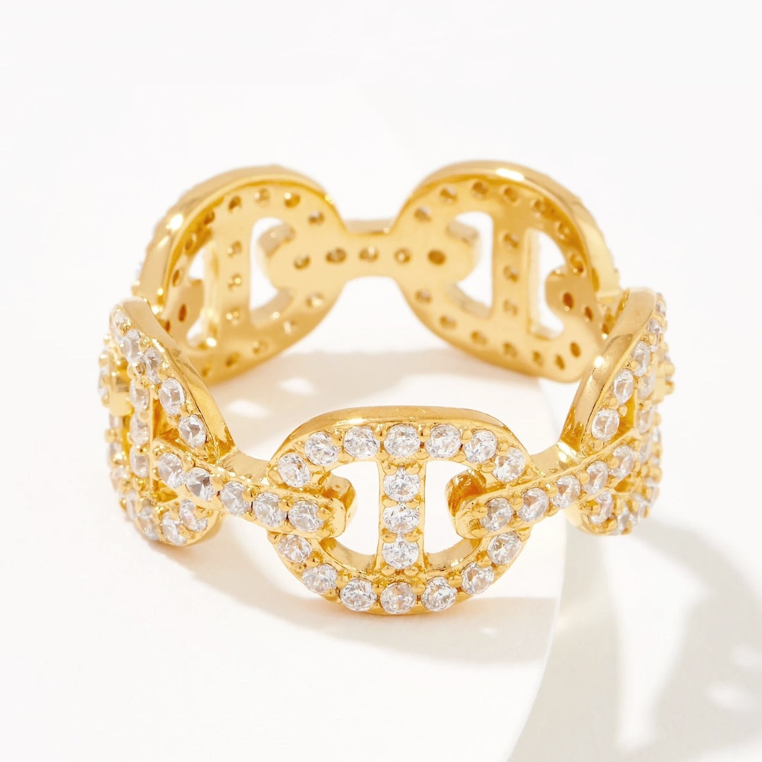 Chain Ring, Gold Statement Ring, Ring for Women, Unique Gold Jewelry ...