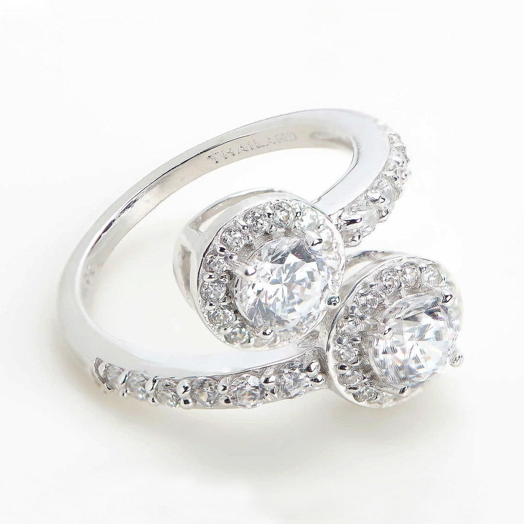 Open Ring, CZ Ring, Unique Engagement Ring, Adjustable Ring, Unique ...