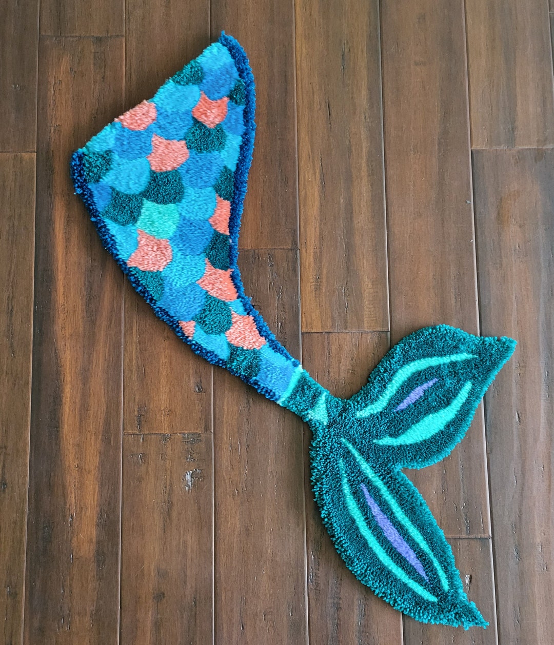 Mermaid Tail Hand Tufted Rug - Etsy