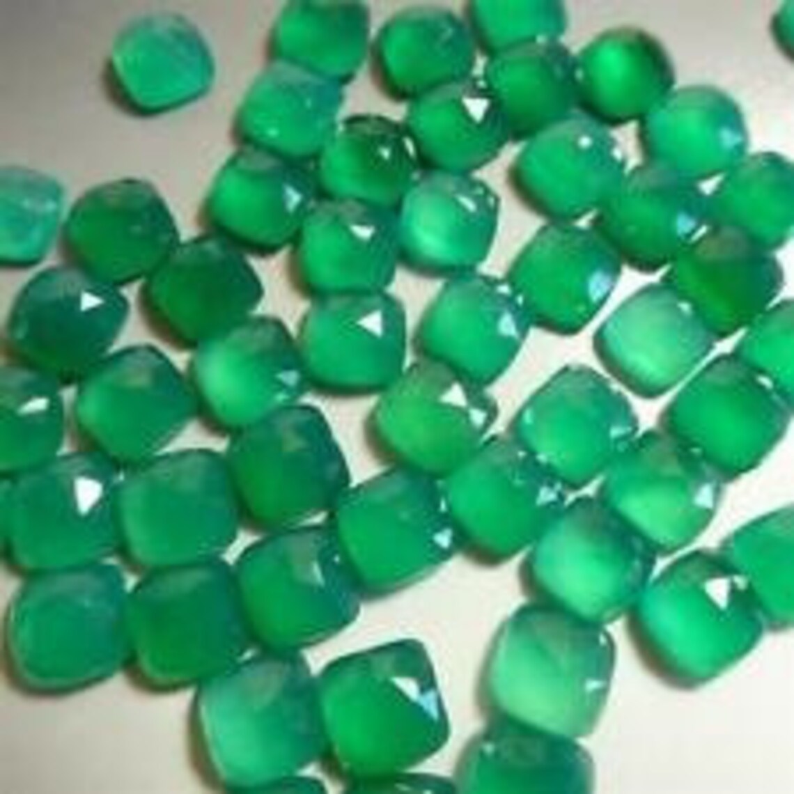 Natural Green Onyx Square Rose Cut Loose Gemstone (6MM-10MM) - Etsy