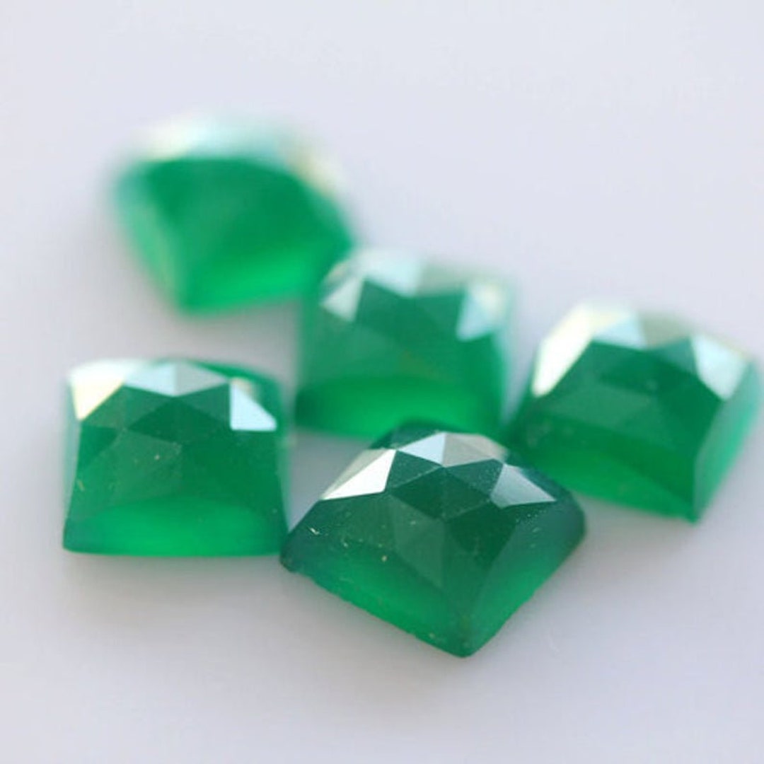Natural Green Onyx Square Rose Cut Loose Gemstone (6MM-10MM) - Etsy