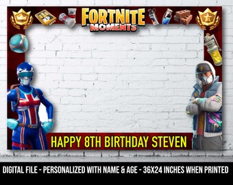 Fortnite Photo Booth frame fortnite party banner fortnite | Etsy