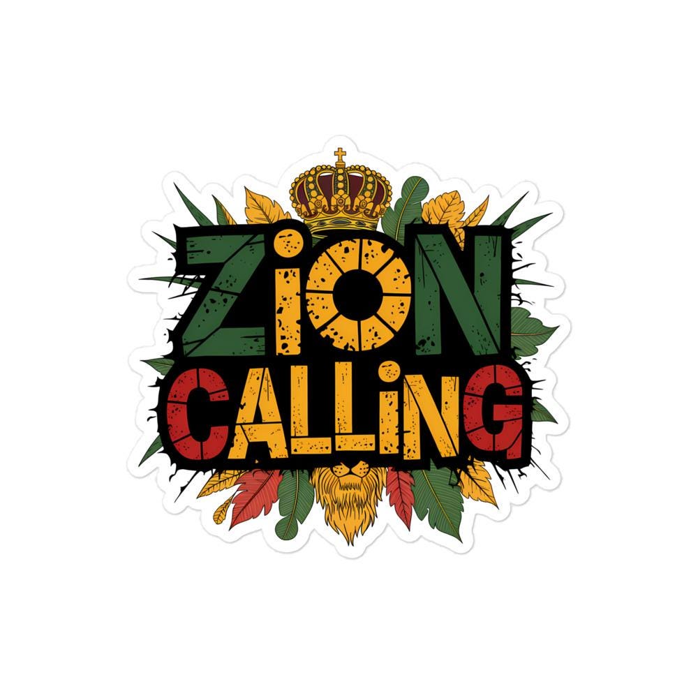 Rasta Sticker, Zion Calling, Afro Sticker - Etsy