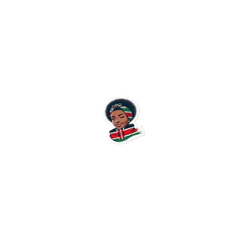 Afro Kenyan Woman Sticker, Kenya Flag Bubble-free Stickers - Etsy