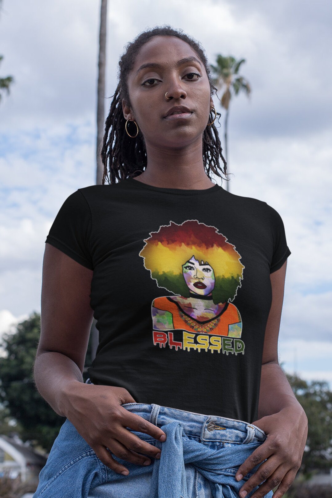 Blessed Afro Woman Rasta, Reggae Style Unisex T-shirt - Etsy