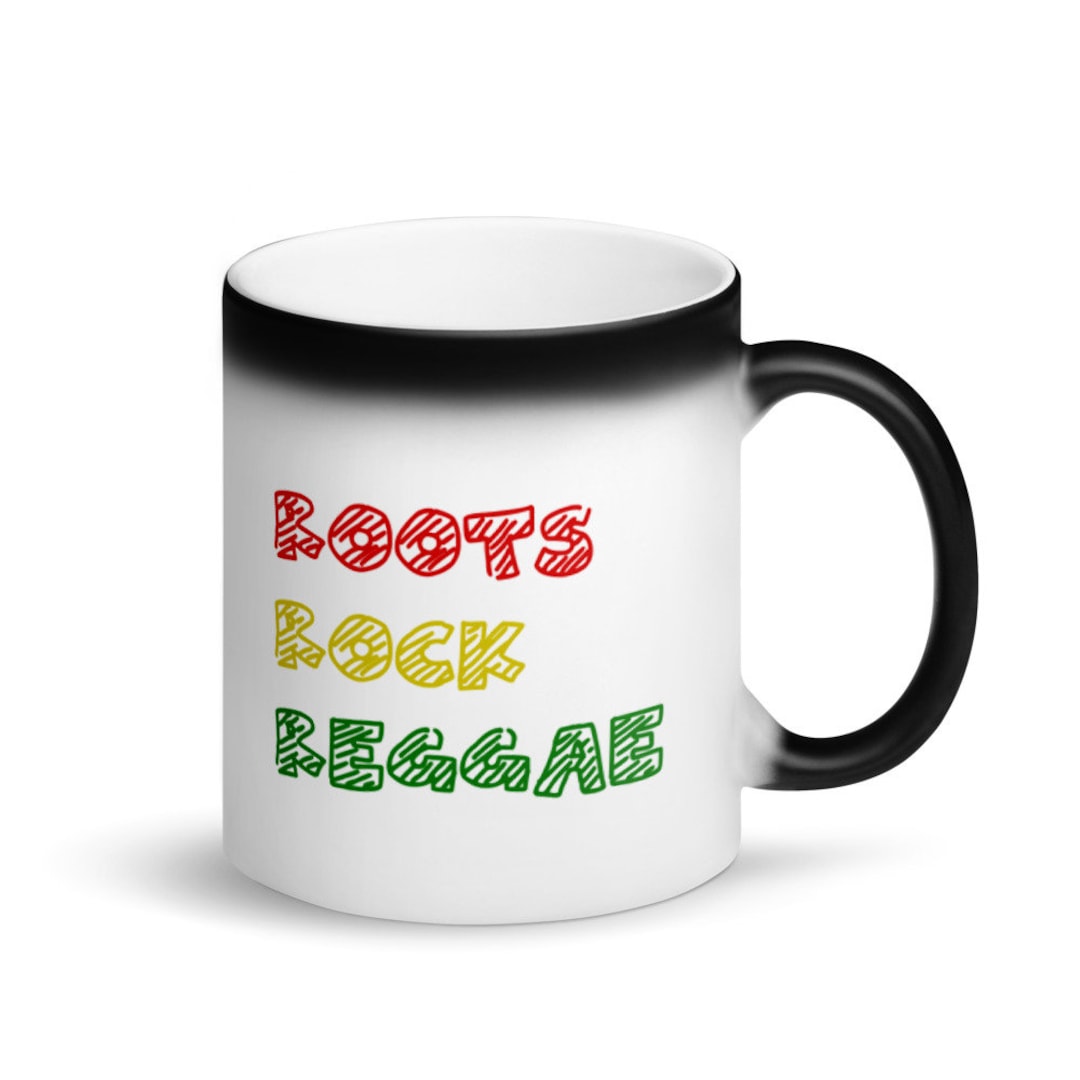 Mug Roots, Rock, Reggae Rasta, Mug magique noir mat Jamaïque - Etsy France