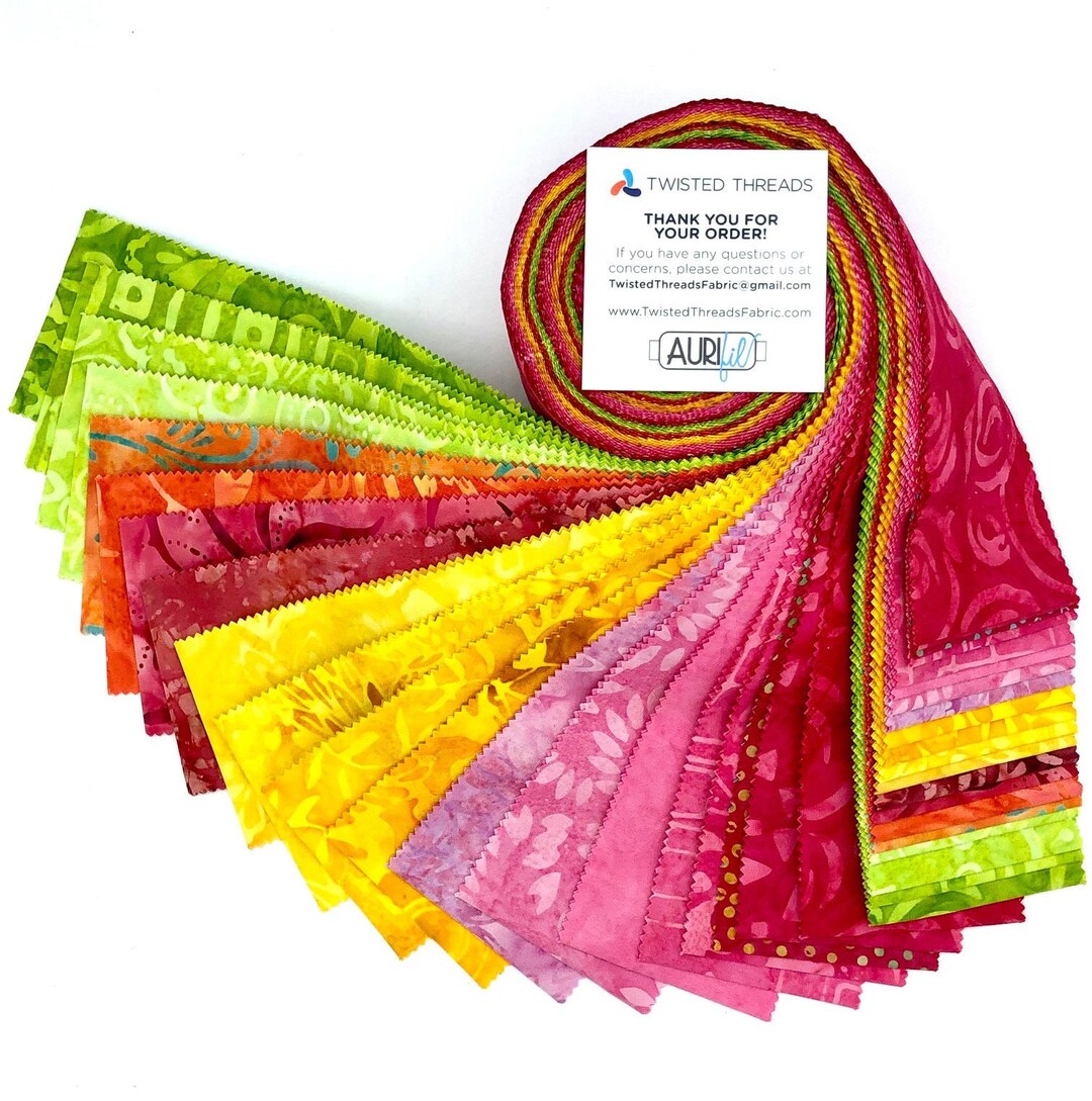 Java Batiks Vibrant Magenta Yellow Green Batik Jelly Roll 40 2.5 Inch ...