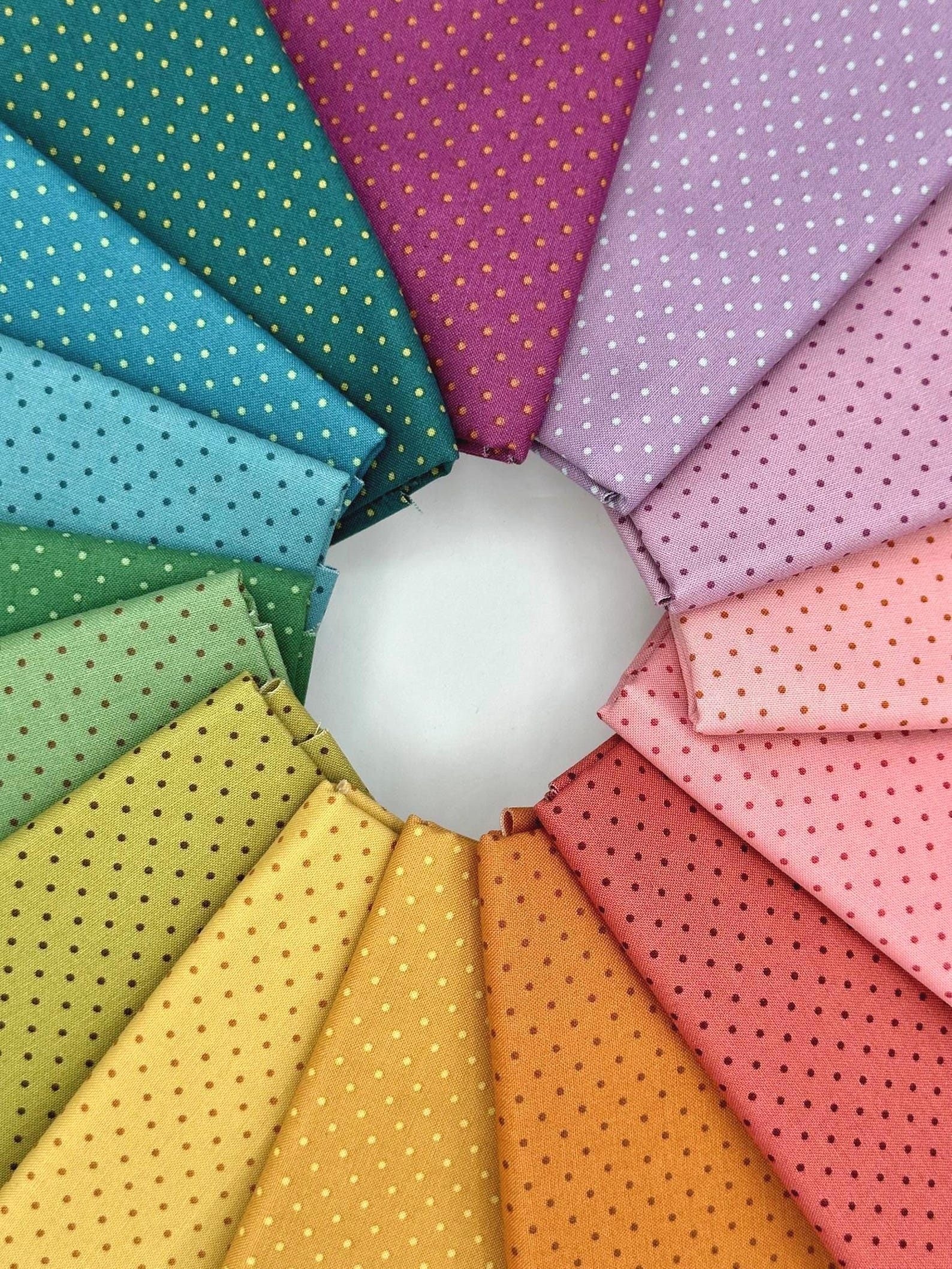 NEW Andover Poppy Seed Tiny Polka Dot Rainbow Edyta Sitar Laundry ...