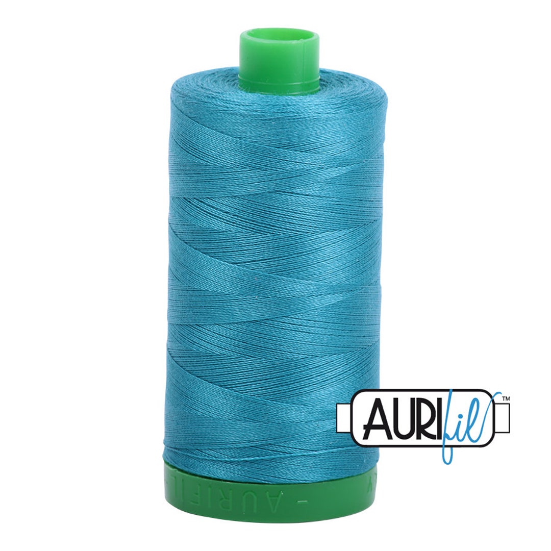 AURIFIL 4182 Dark Turquoise Blue MAKO 40 Weight Wt 1000m 1094y Spool ...
