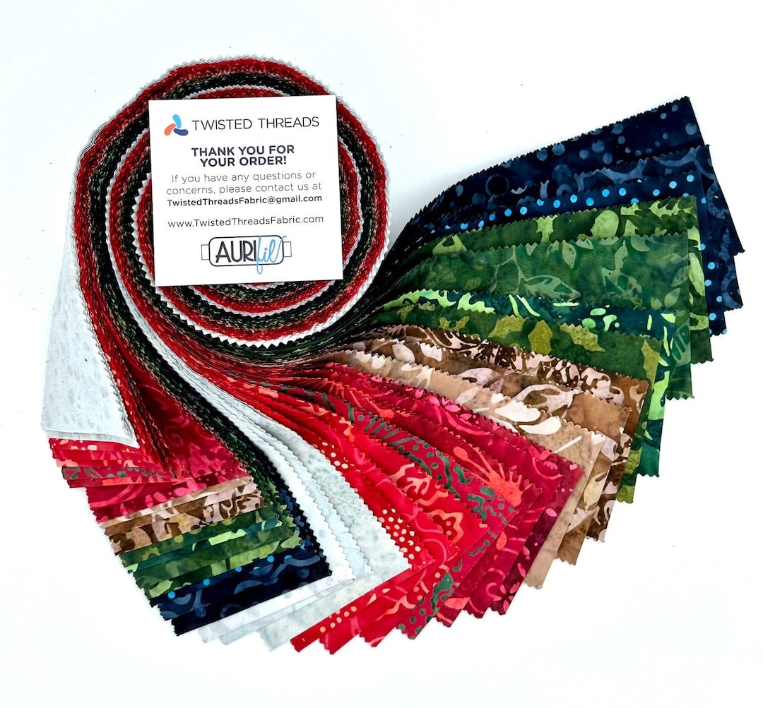 Java Batiks Holiday Green Red Blue Cream Batik Jelly Roll 40 2.5 Inch ...