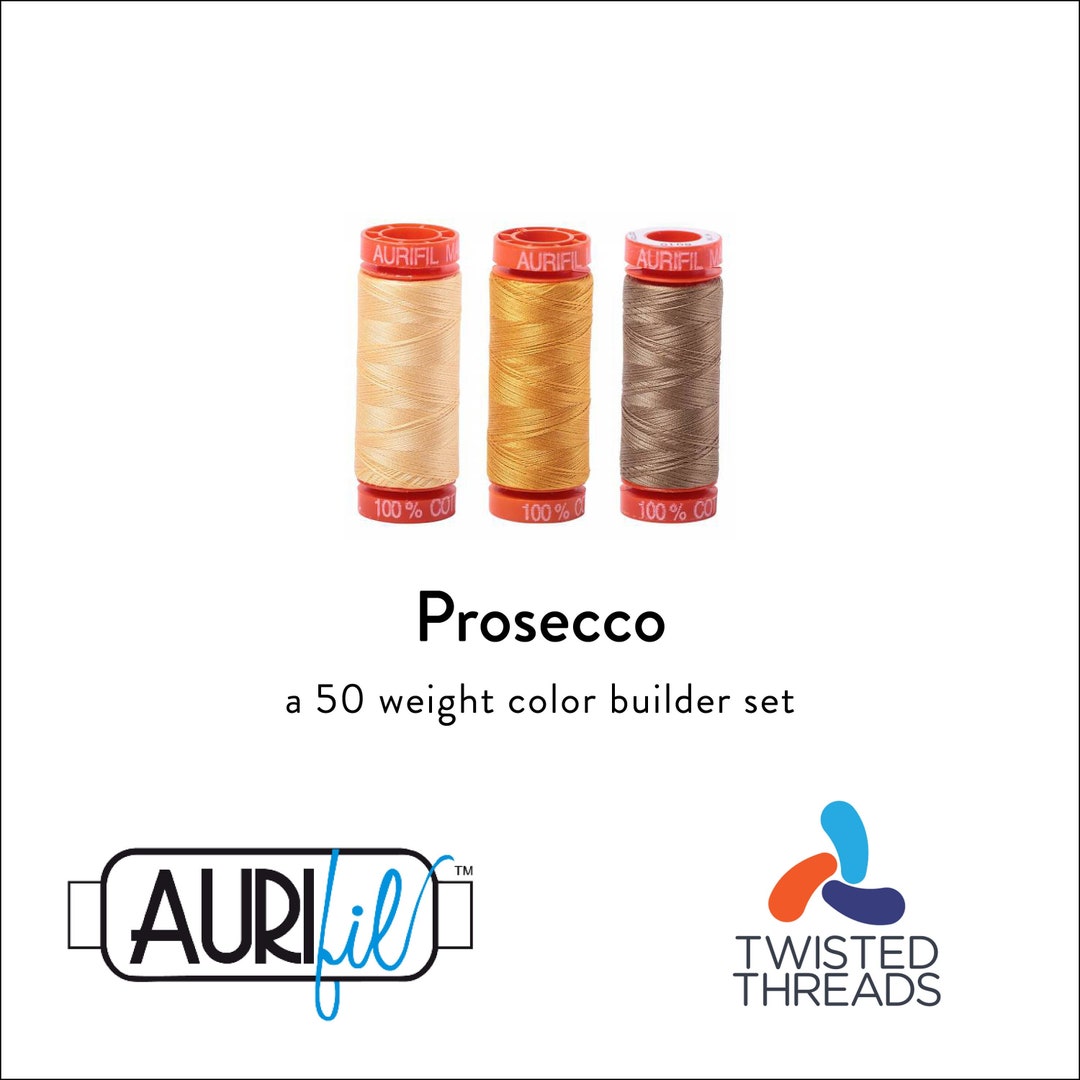 AURIFIL Prosecco Color Builder Yellow Gold Tan 50 Weight Wt 200M 220y ...