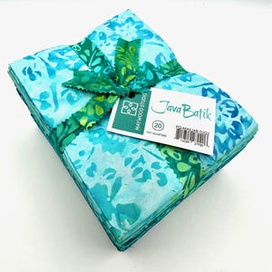 Java Batiks Turquoise Blue Light to Dark Turquoise Version 2 Batik Fat ...