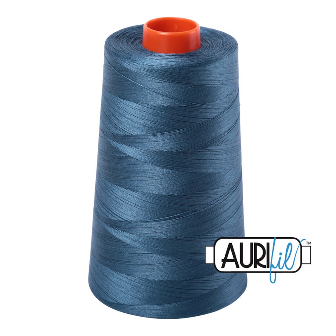 AURIFIL Cone 4644 Smoke Blue Egyptian Mako Cotton 50 Weight Wt 5900 ...