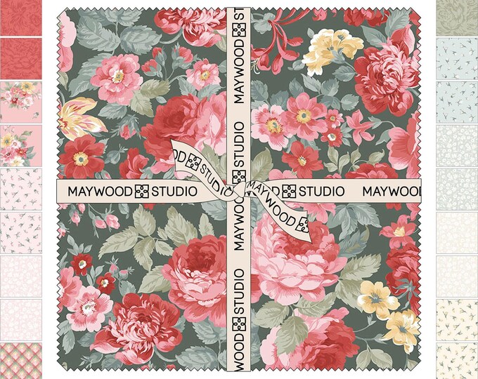 La Fleur Floral Maywood Woolies Flannel Pink Green Yellow Blue Cotton ...