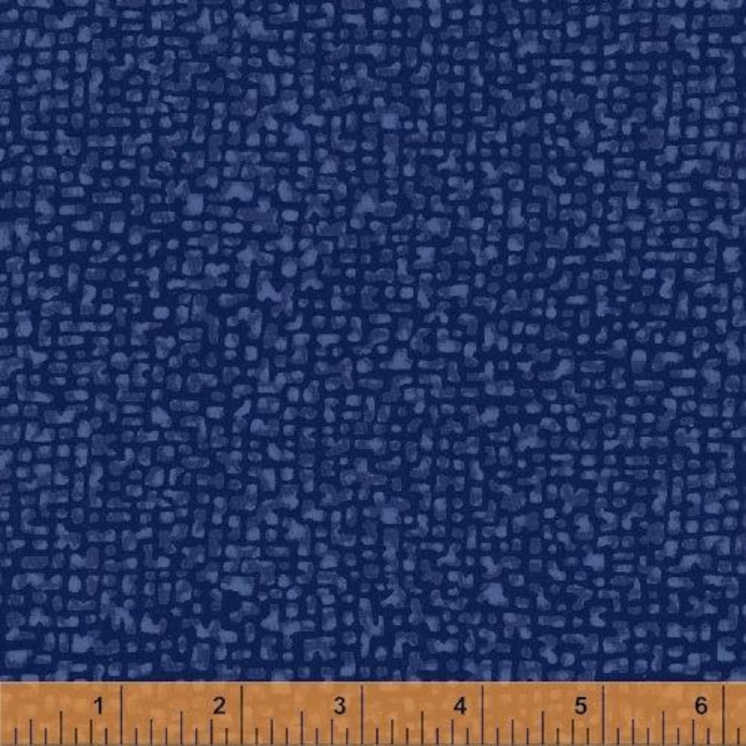 1.5 YARDS Windham Royal Blue Bedrock Blue Square Abstract Cotton Fabric ...