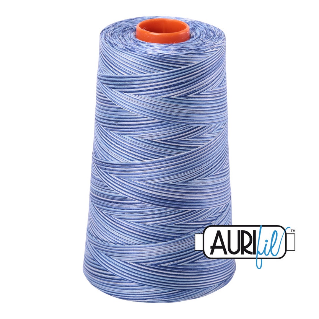 AURIFIL Variegated Cone 4655 Storm at Sea Blue White Egyptian Mako ...