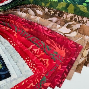 Java Batiks Holiday Green Red Blue Cream Batik Jelly Roll 40 2.5 Inch ...