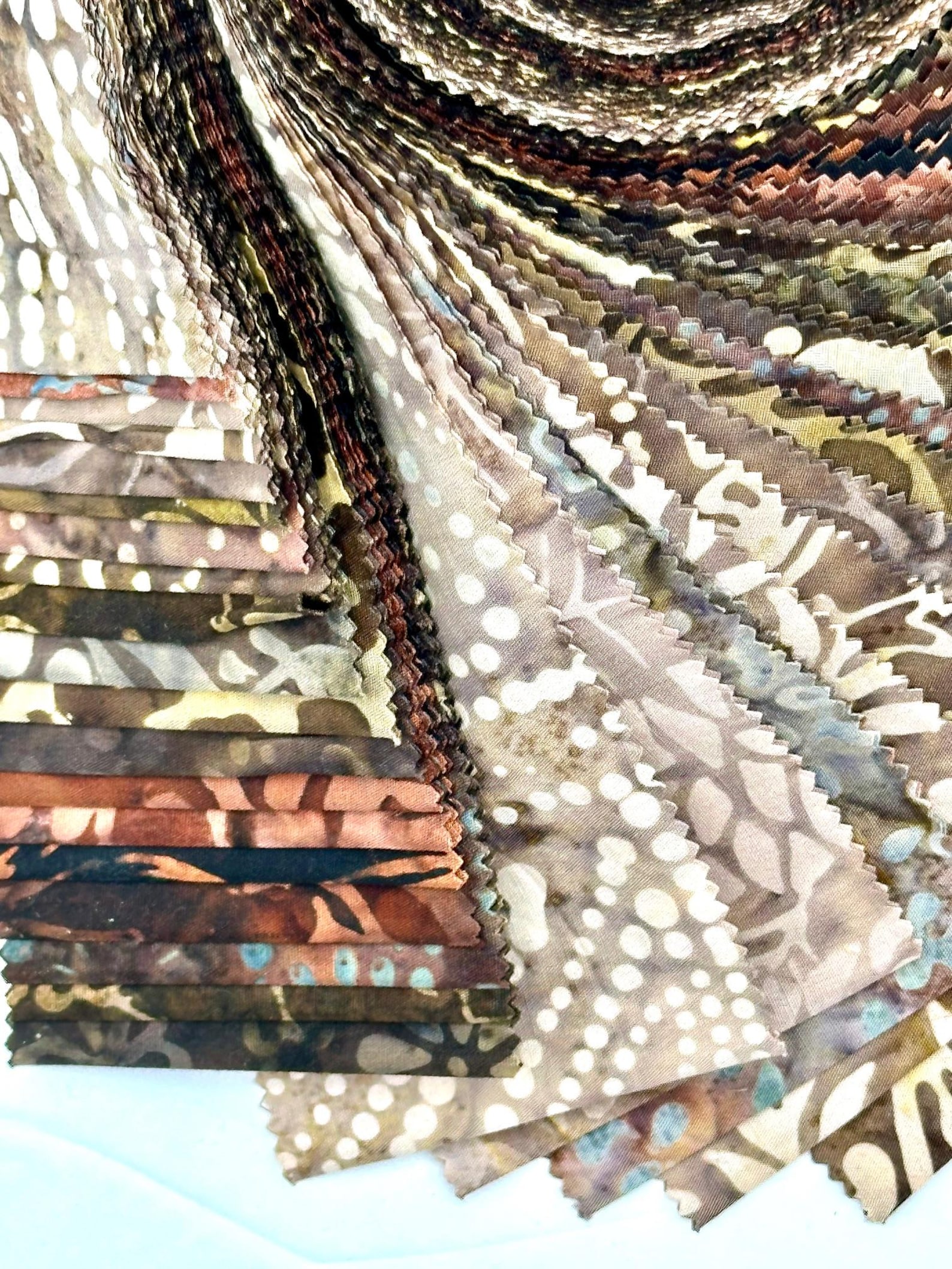 Java Batiks Coffee Brown Tan Batik Jelly Roll 40 2.5 Inch Fabric Strips ...