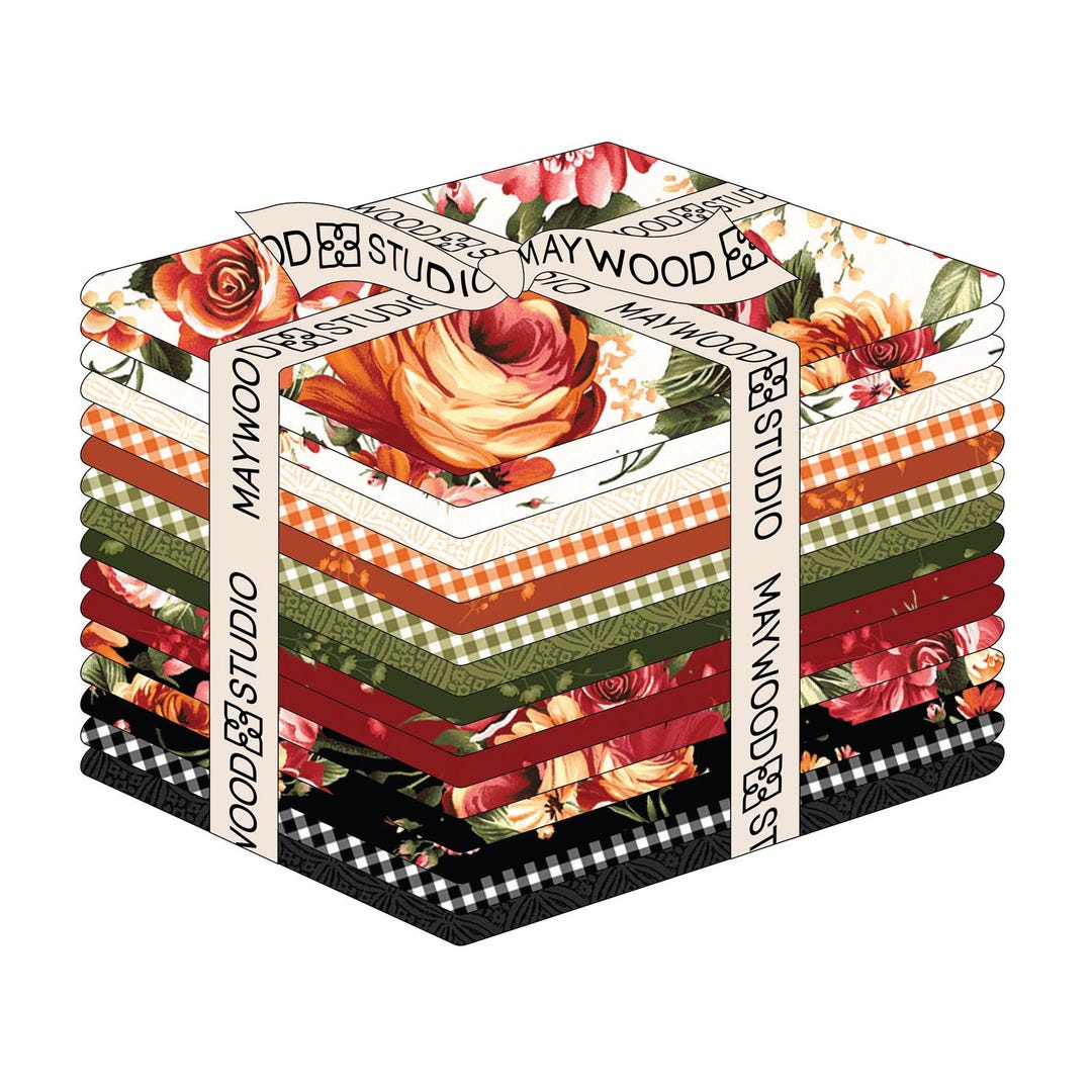 Harvest Rose Flannel Autumn Rose Floral 16 Fat Quarters Maywood Woolies ...