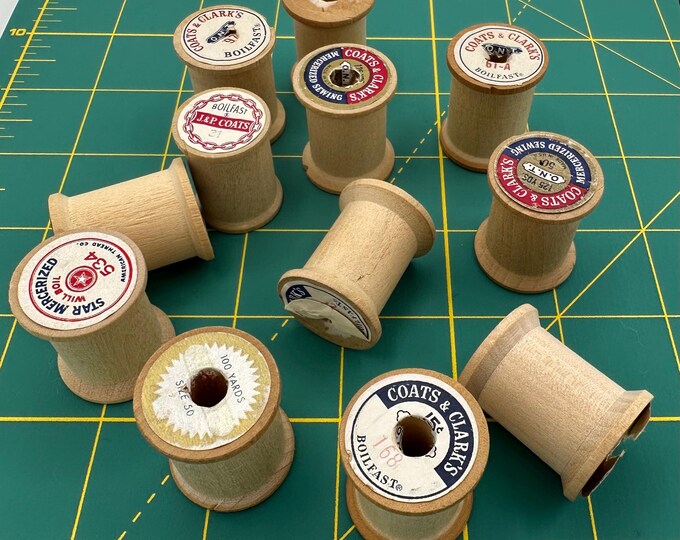 Vintage Antique Empty Wooden Thread Spool Small Medium JP Coats Clark ...