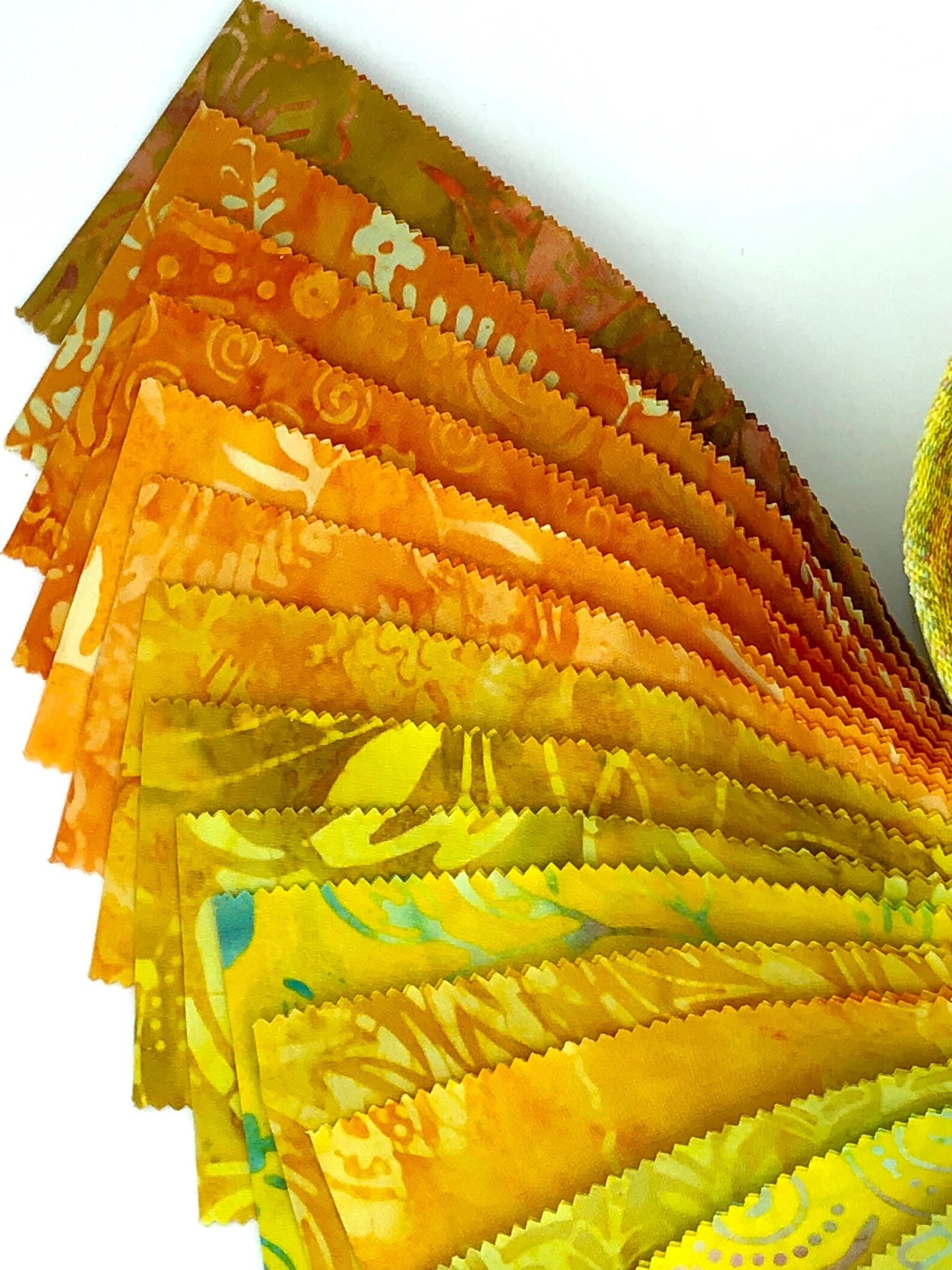 Java Batiks Yellow Gold Batik Jelly Roll 40 2.5 Inch Fabric Strips ST ...