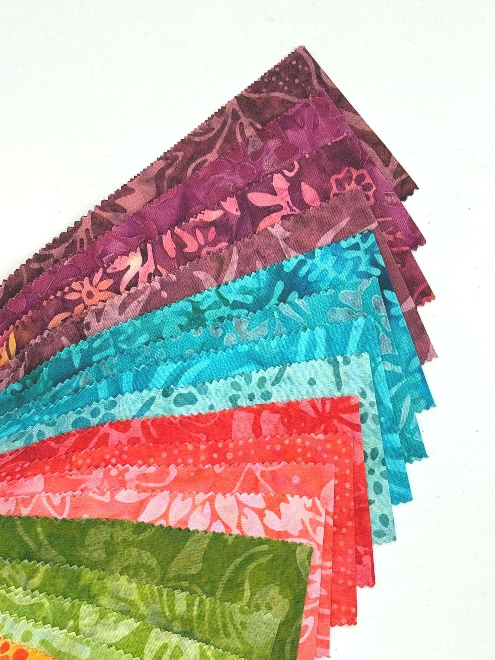 Java Batiks Sunset Purple Turquoise Blue Red Green Gold Batik Jelly ...