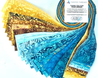 Java Batiks Soft Turquoise Blue Batik Jelly Roll 40 2.5 Inch Fabric ...