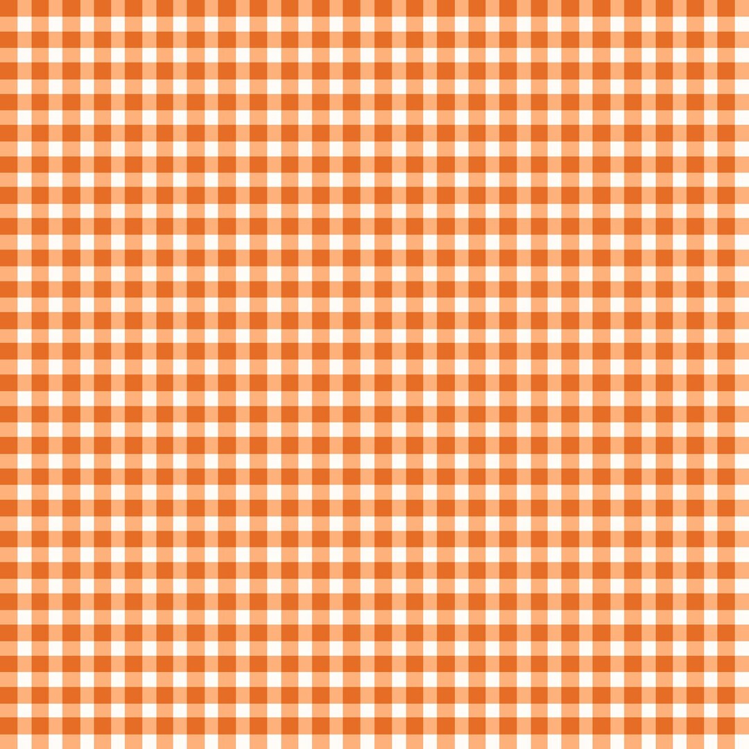 4 YARDS Maywood Harvest Rose Woolies Flannel Orange White Gingham Plaid ...