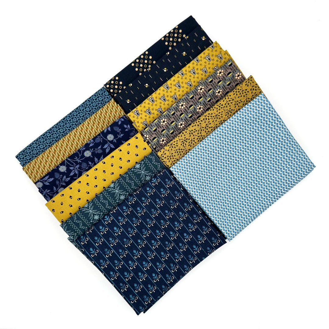 Civil War Reproduction Fat Quarters Water & Ivy Various Makers Navy ...