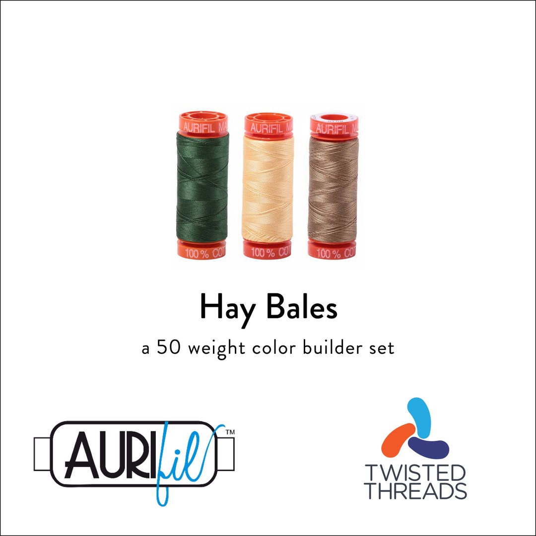 AURIFIL Hay Bales Color Builder Green Yellow Tan 50 Weight Wt 200M 220y ...