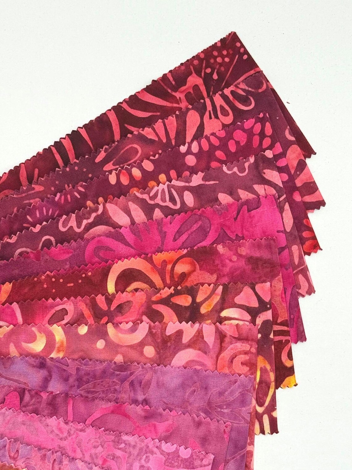 Java Batiks Sweetheart 3 Red to Pink Batik Jelly Roll 40 2.5 Inch ...