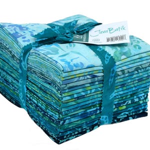 Java Batiks Turquoise Blue Light to Dark Turquoise Version 2 Batik Fat ...