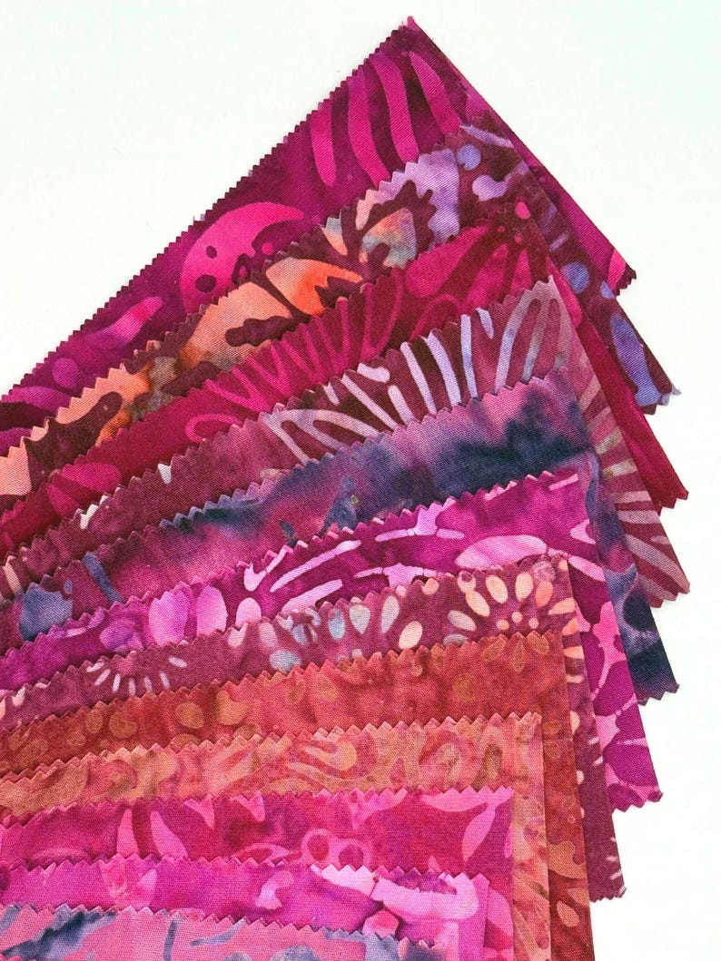 Java Batiks Wine Purple to Magenta Pink Batik Jelly Roll 40 2.5 Inch ...