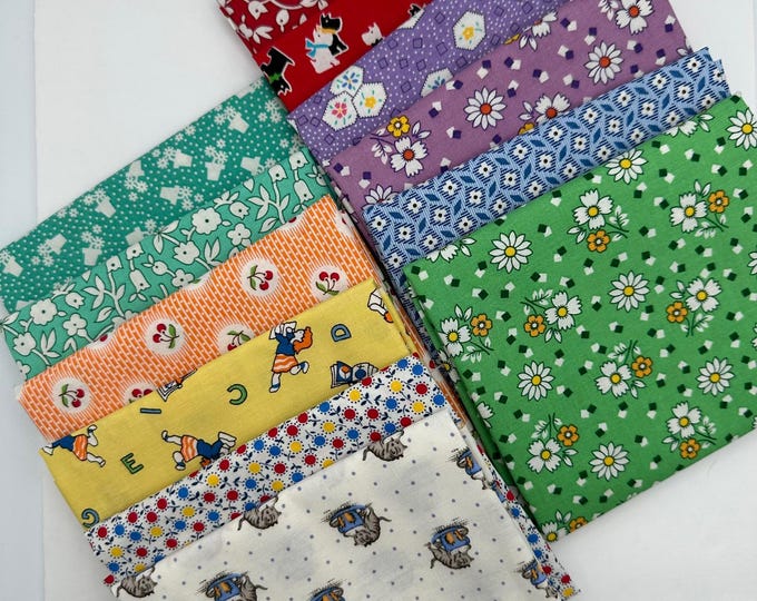 30s Reproduction OOP Aunt Grace Reproduction Fat Quarters Pink Red ...