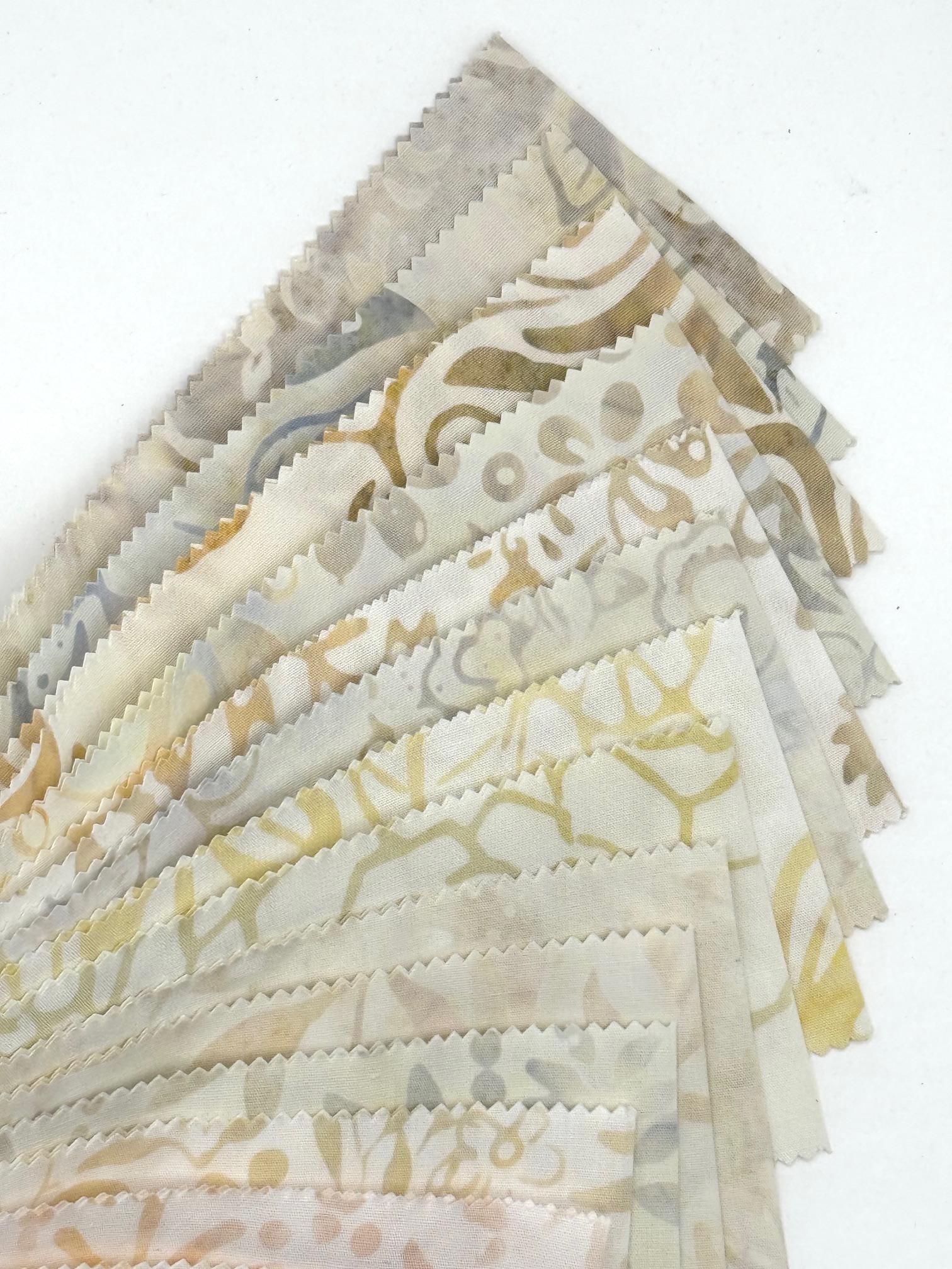 Java Batiks Tan Beige Cream Batik Jelly Roll 40 2.5 Inch Fabric Strips ...