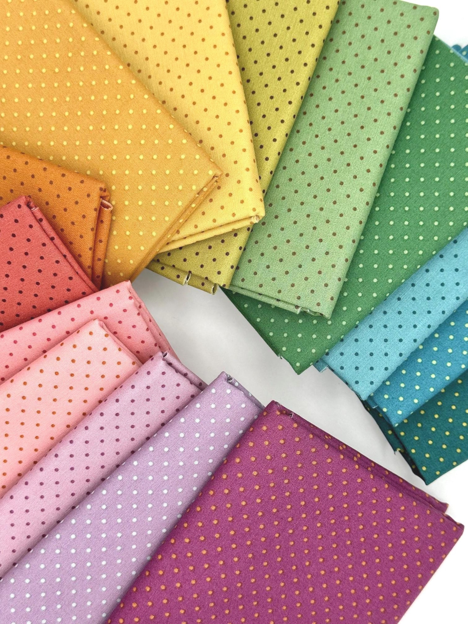 NEW Andover Poppy Seed Tiny Polka Dot Rainbow Edyta Sitar Laundry ...