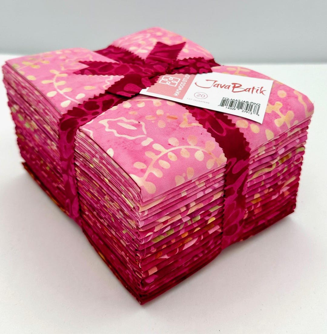 Java Batiks Pink Light to Dark Pink Batik Fat Quarters 20 Fqs Fabric 18 ...