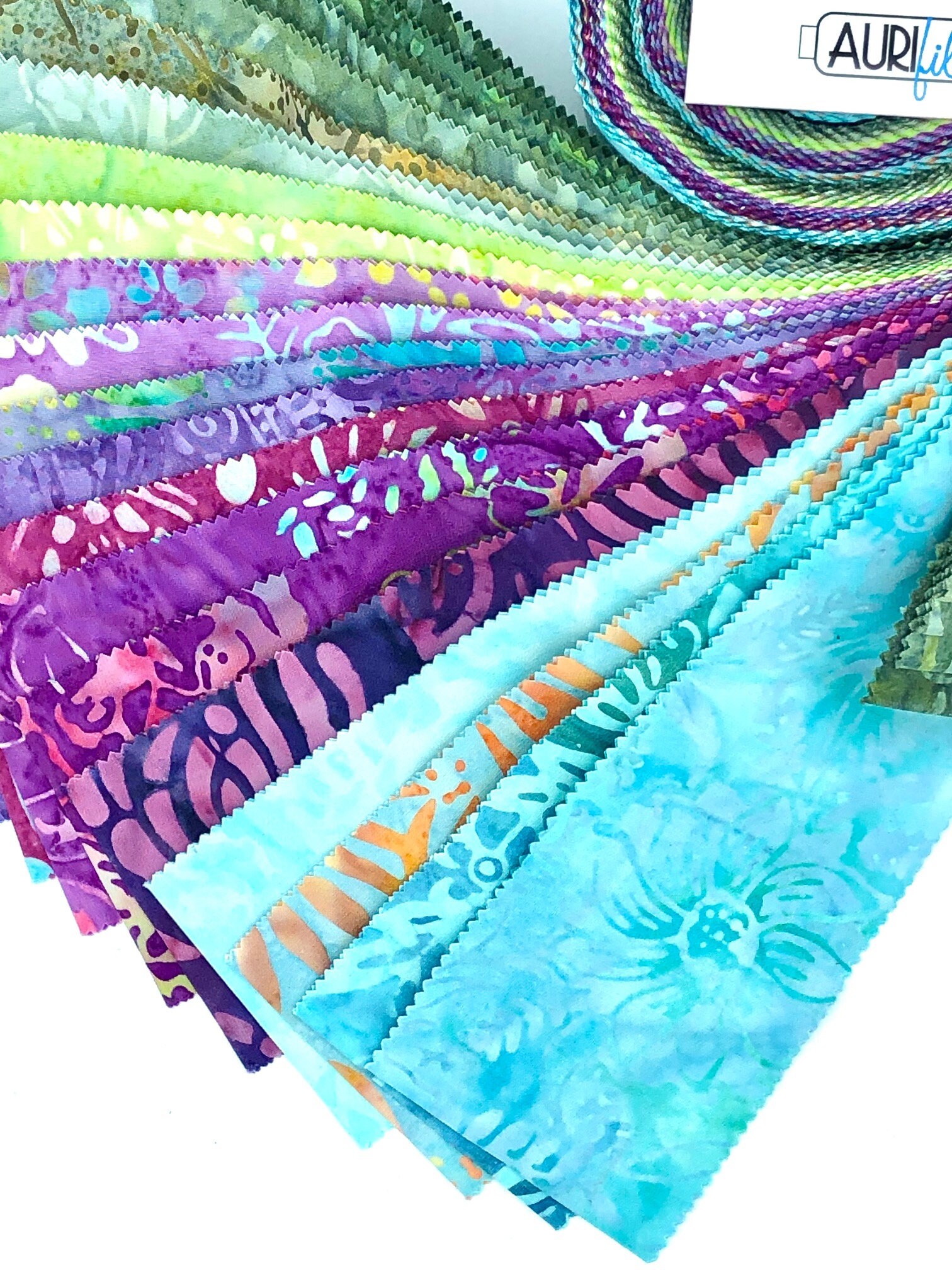 Java Batiks Purple Green Turquoise Blue Batik Jelly Roll 40 - Etsy
