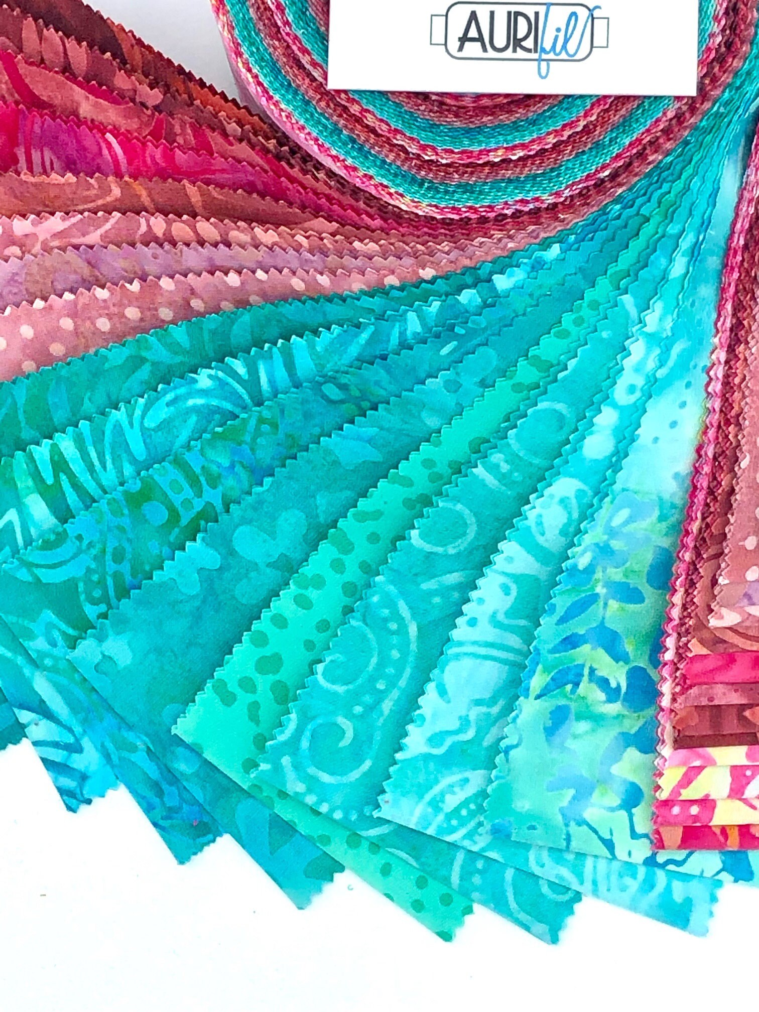 Java Batiks Posie Pink Turquoise Batik Jelly Roll 40 2.5 Inch - Etsy