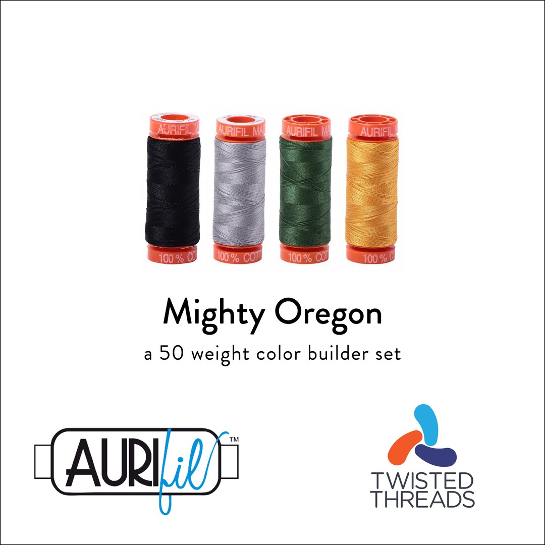 AURIFIL Mighty Oregon Color Builder Green Grey Gold 50 Weight Wt 200M ...