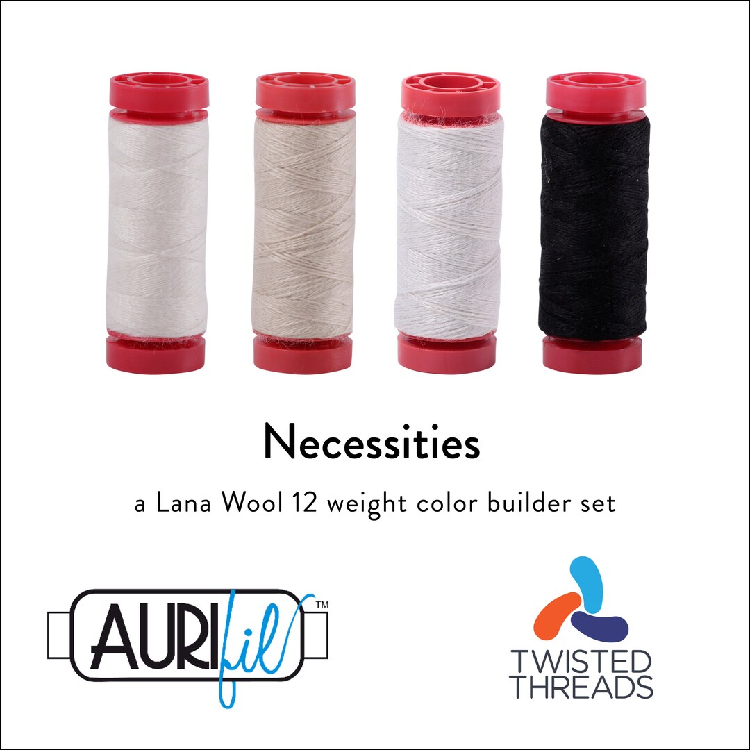 Aurifil NECESSITIES Neutral Black Beige White Gray Color Builder 12 ...
