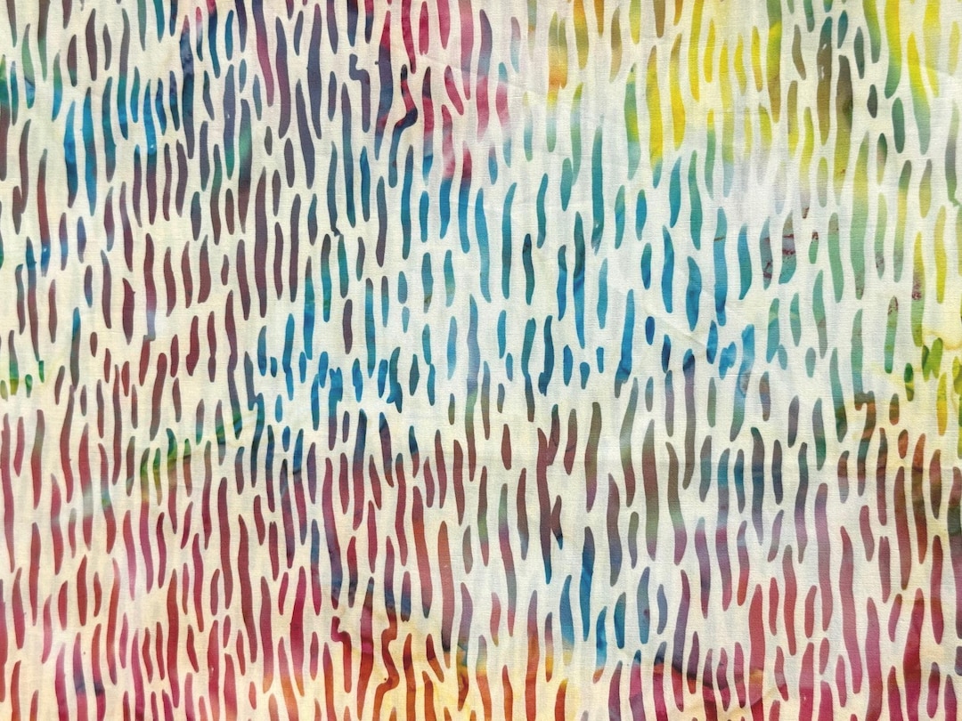 4 YARDS Anthology Batik Rainbow Dashes Marbled Watercolors Batik Cotton ...