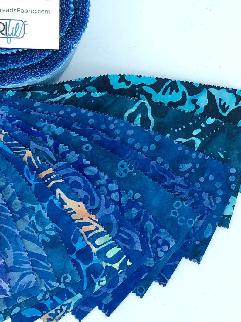 Java Batiks Blue Batik Jelly Roll 40 2.5 Inch Fabric Strips - Etsy