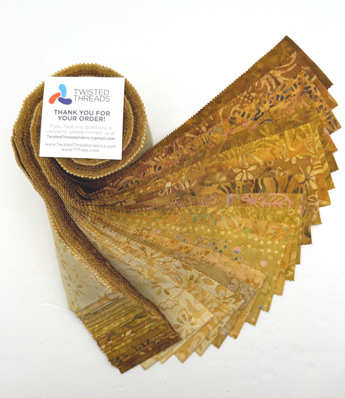 Java Batiks Gold Wheat Mustard Batik Jelly Roll 40 2.5 Inch Fabric ...