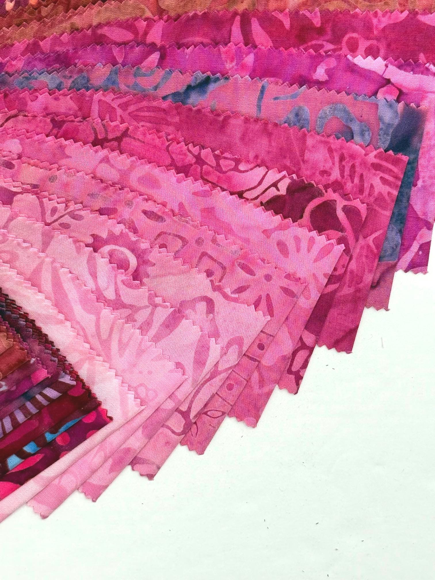 Java Batiks Wine Purple to Magenta Pink Batik Jelly Roll 40 2.5 Inch ...
