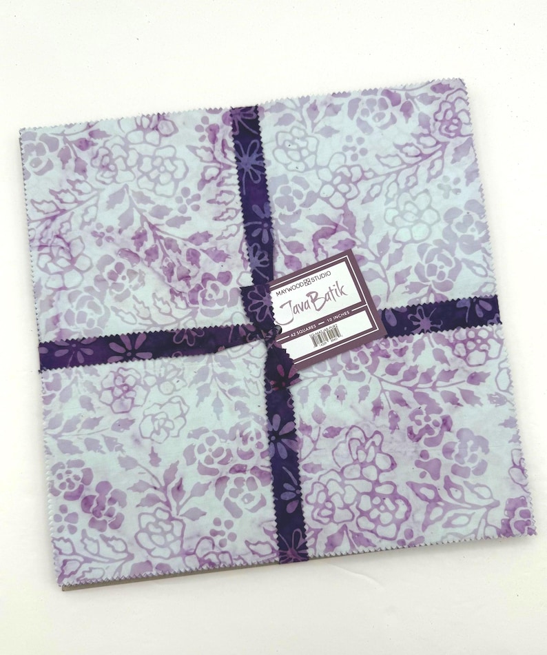 Java Batiks Purple 2 Batik Layer Cake 10 X 10 Inch Fabric Squares SQ ...