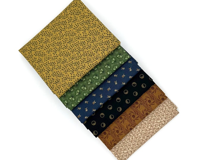 Civil War Reproduction Fat Quarters Theo's Thicket Various Makers Navy ...