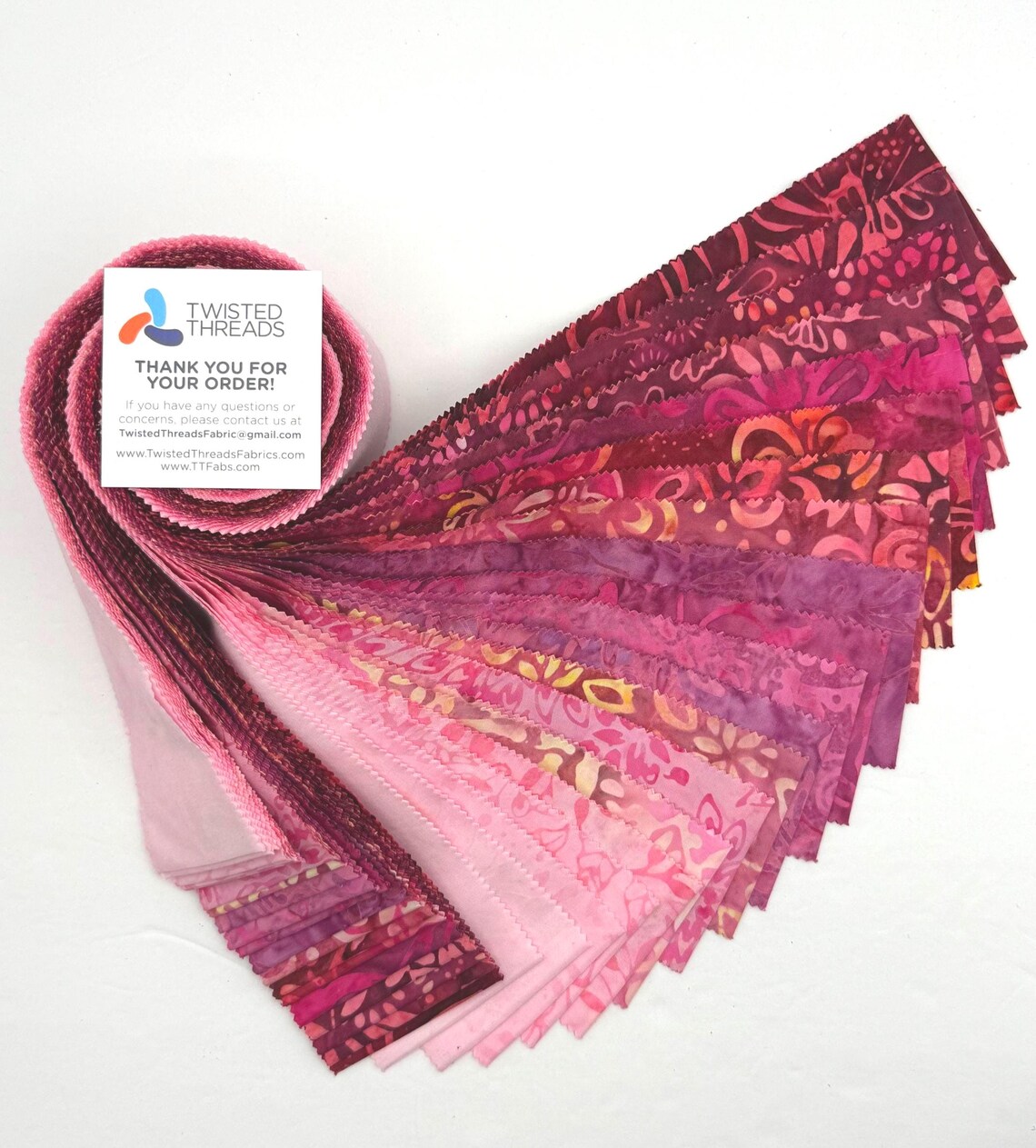 Java Batiks Sweetheart 3 Red to Pink Batik Jelly Roll 40 2.5 Inch ...