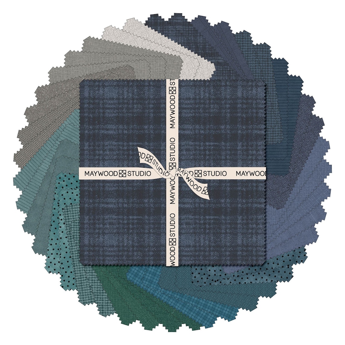 Stormy Seas Maywood Woolies Flannel Teal Grey Gray Blue Cotton - Etsy