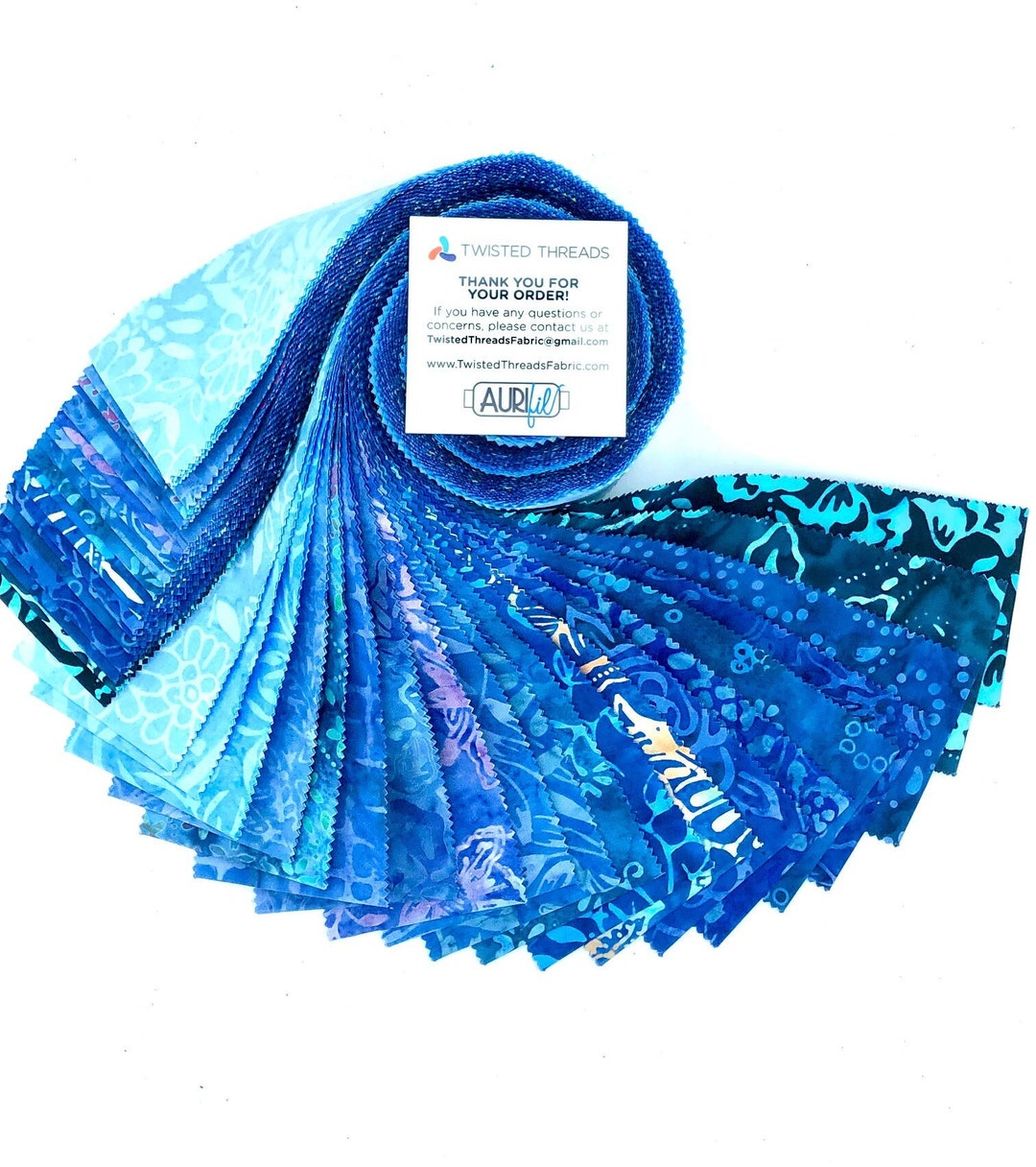 Java Batiks Blue Batik Jelly Roll 40 2.5 Inch Fabric Strips ST-MASJAB ...
